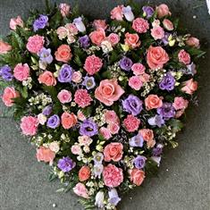 Pink Massed Heart - Funeral Flowers Chulmleigh